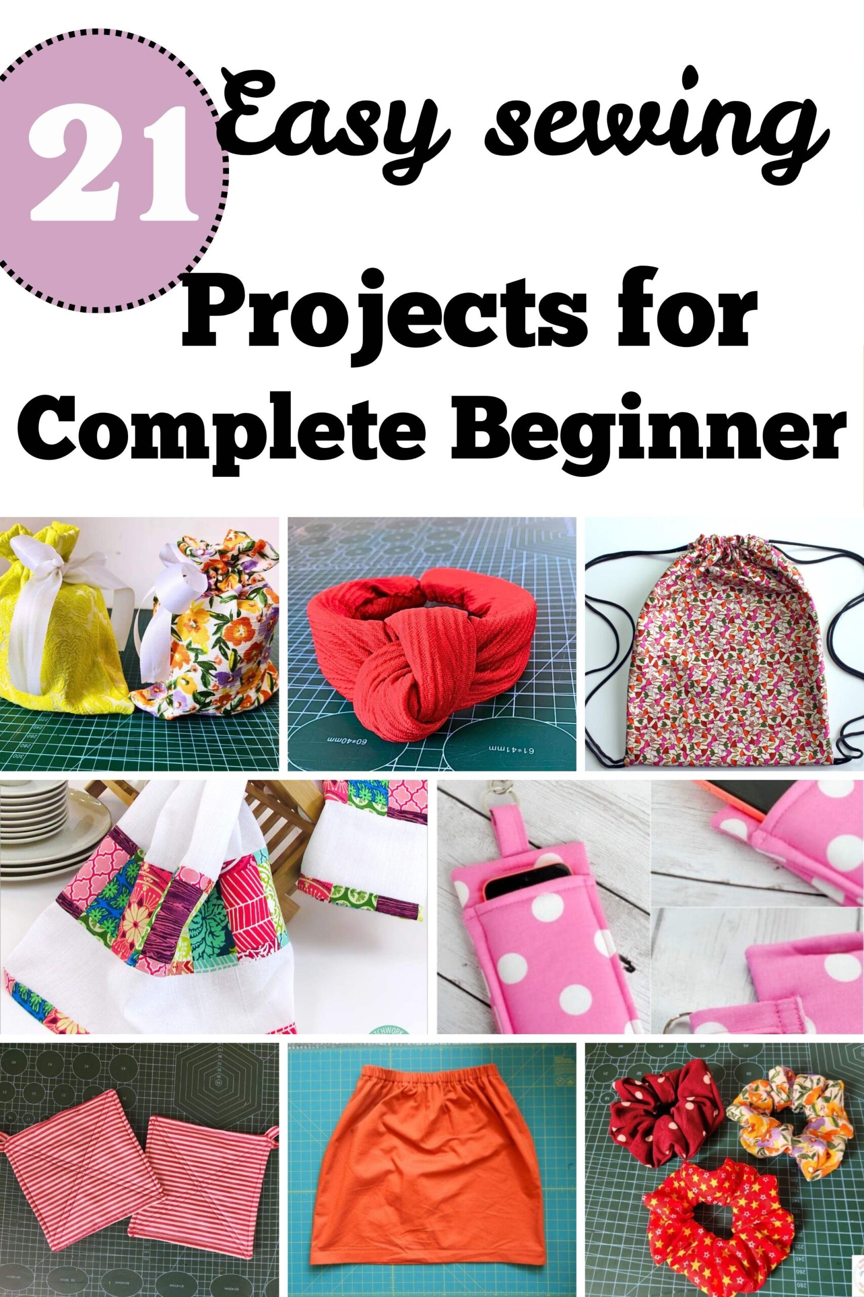 21 Easy sewing projects for complete beginners - Uwe By Anuri
